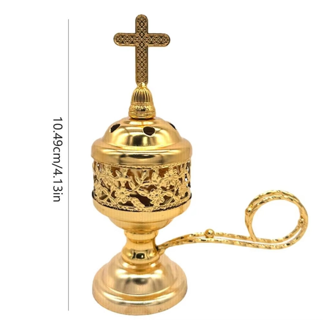Small Brass Censer with Cross and Handle – St. Demetrios Monastery ...